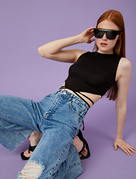 Koton Ole Genç Kız Bel Detaylı Atlet Halter Yaka Koton Ole Genç Kız Bel Detaylı Atlet Halter Yaka