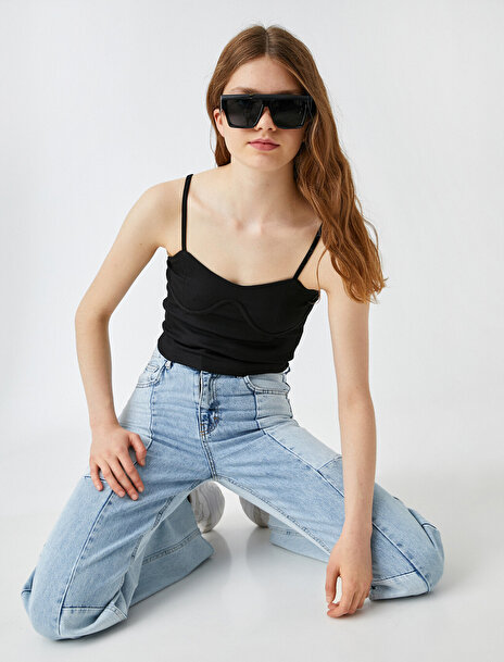 Koton Ole Genç Kız Crop Tanktop İnce Askılı