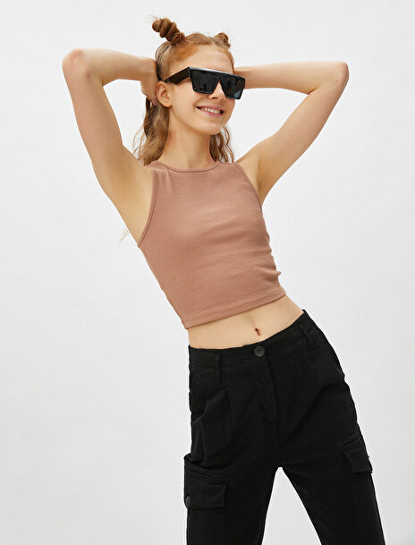 Koton Ole Genç Kız Halter Yaka Tanktop Pamuklu Koton Ole Genç Kız Halter Yaka Tanktop Pamuklu