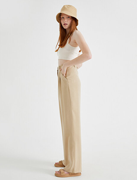 Koton Kadın Geniş Paça Pantolon Cepli