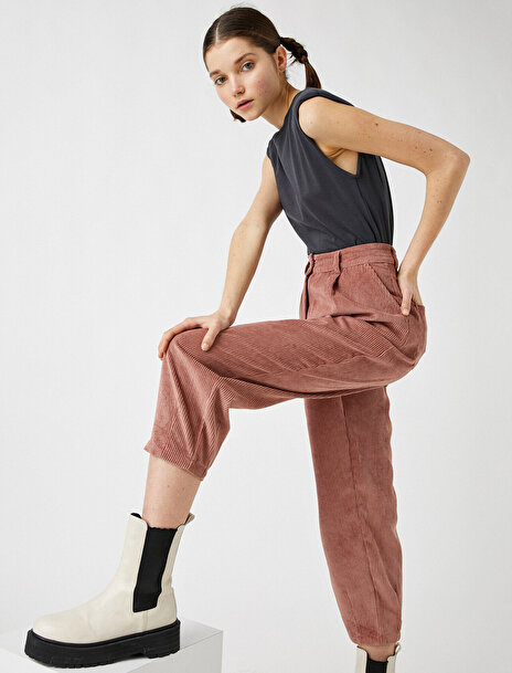 Koton Kadın Fitilli Kadife Pantolon