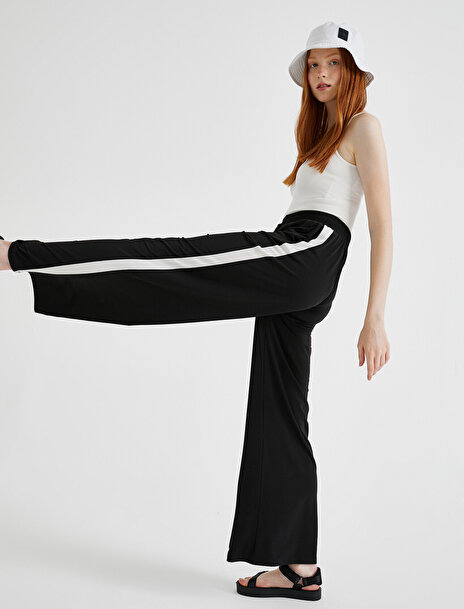 Koton Ole Genç Kız Şeritli Pantolon Geniş Paça Koton Ole Genç Kız Şeritli Pantolon Geniş Paça