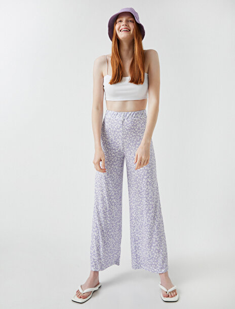 Koton Ole Genç Kız Çiçekli Pantolon Geniş Paça