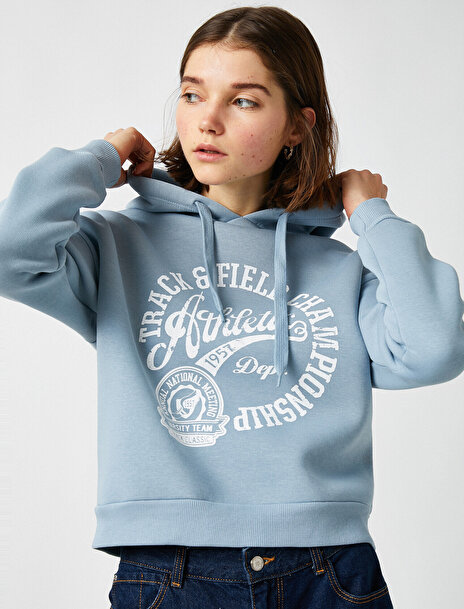 Koton Kadın Pamuklu Kapüşonlu Yazılı Baskılı Sweatshirt