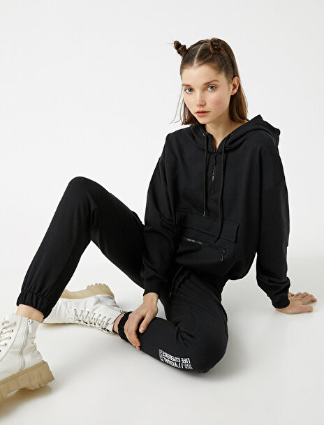 Koton Ole Genç Kız Kapüşonlu Fermuar Detaylı Cepli Sweatshirt Koton Ole Genç Kız Kapüşonlu Fermuar Detaylı Cepli Sweatshirt