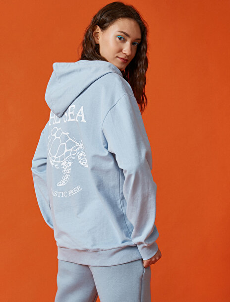 Koton Ole Genç Kız Kapüşonlu Yazılı Baskılı Sweatshirt Oversize Koton Ole Genç Kız Kapüşonlu Yazılı Baskılı Sweatshirt Oversize