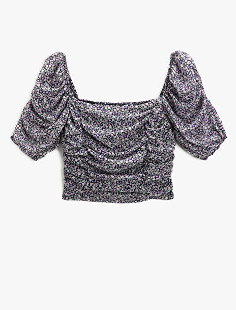 Koton Ole Genç Kız Çiçekli Bluz Crop