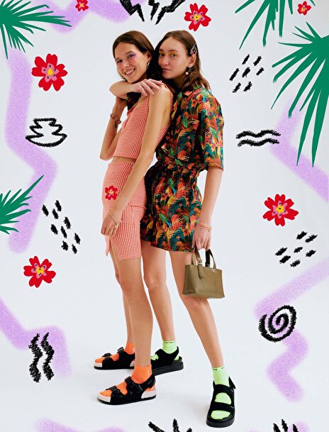 Koton Ole Genç Kız Çiçek Desenli Gömlek Pamuklu