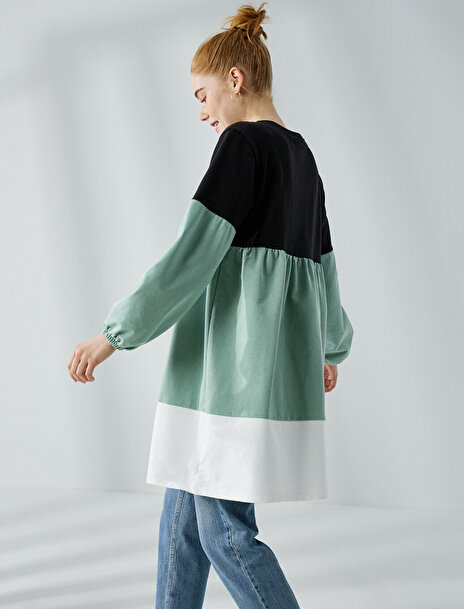 Koton Kadın Renk Bloklu Sweatshirt Pamuklu