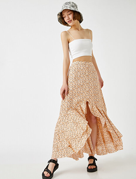 Koton Ole Genç Kız Çiçekli Etek Asimetrik