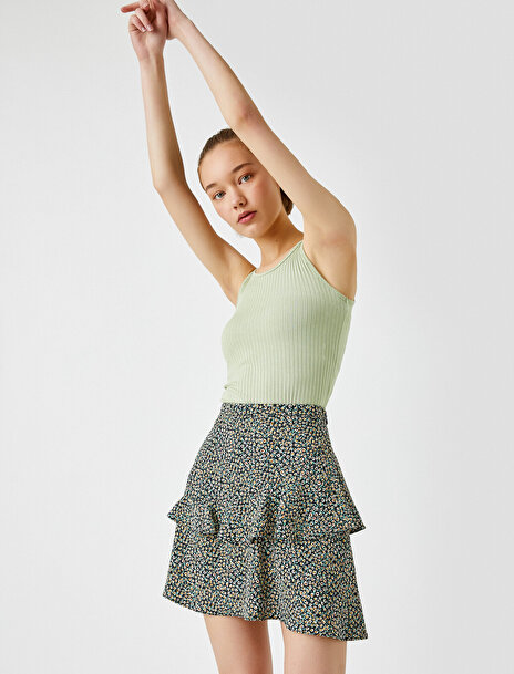 Koton Ole Genç Kız Çiçekli Etek Fırfırlı