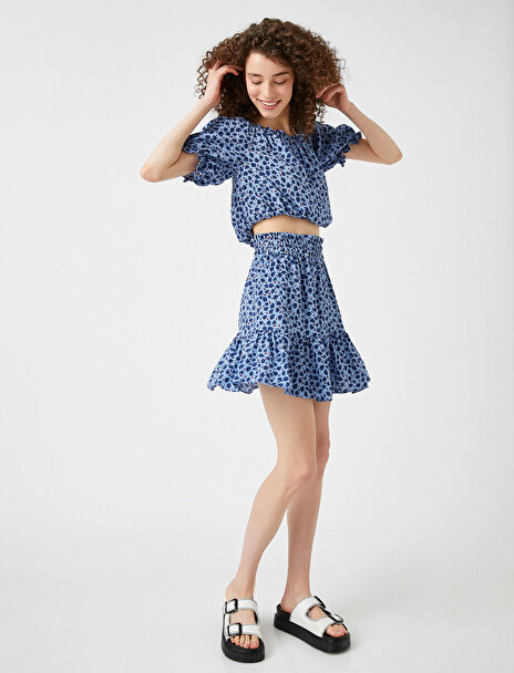 Koton Ole Genç Kız Desenli Etek Mini