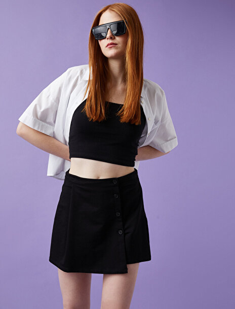 Koton Ole Genç Kız Düğmeli Etek Pamuklu