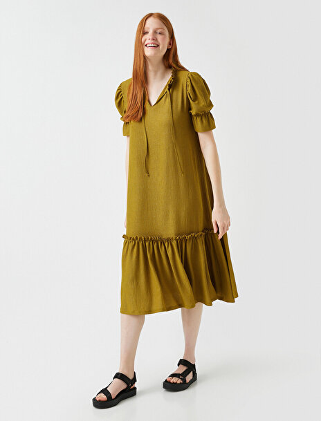 Koton Ole Genç Kız Fırfırlı Elbise