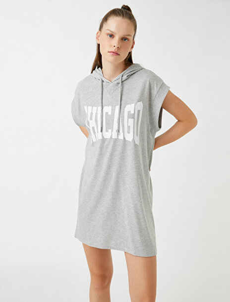 Koton Ole Genç Kız Kapüşonlu Sıfır Kol Elbise