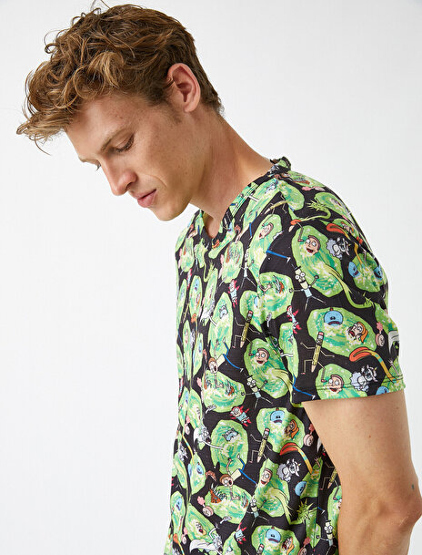 Koton Erkek Rick and Morty Tişört Lisanslı Baskılı