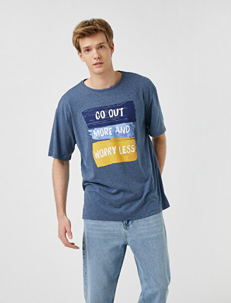 Koton Erkek Baskılı Tişört Pamuklu Oversize