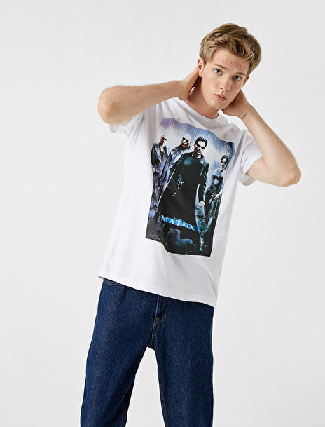 Koton Erkek Matrix Tişört Lisanslı Baskılı