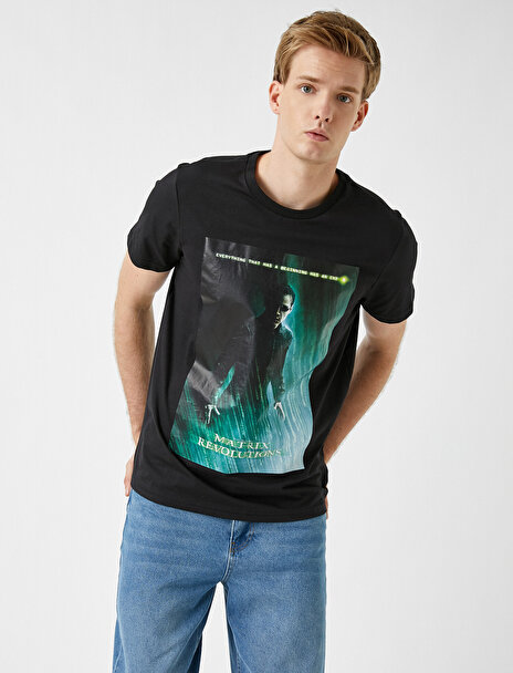 Koton Erkek Matrix Tişört Lisanslı Baskılı