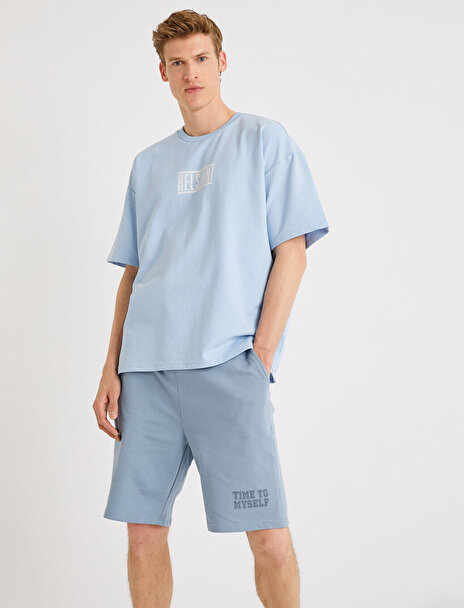 Koton Erkek Yazılı Baskılı Tişört Bisiklet Yaka Pamuklu