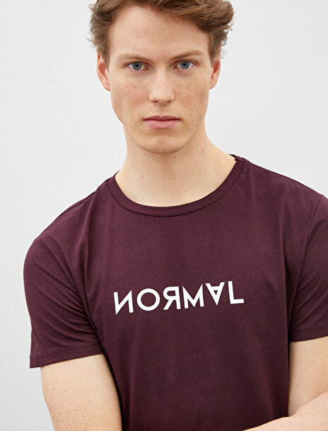 Koton Erkek Yazılı Baskılı Tişört Kısa Kollu Bisiklet Yaka Pamuk