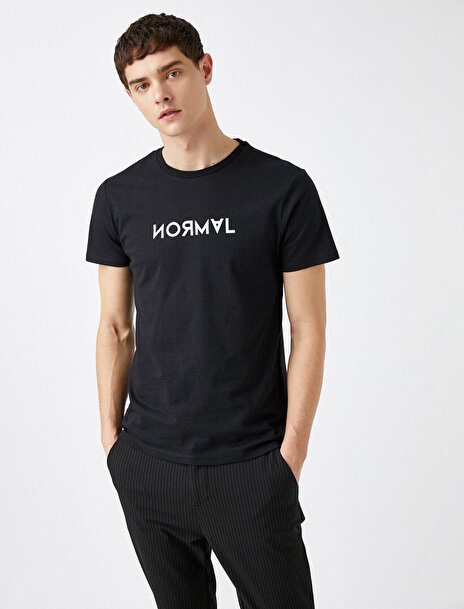 Koton Erkek Yazılı Baskılı Tişört Kısa Kollu Bisiklet Yaka Pamuk