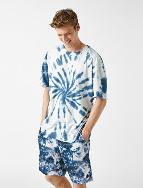 Koton Erkek Batik Tişört Pamuklu Oversize