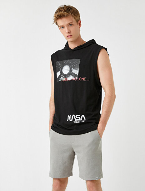 Koton Erkek NASA Atlet Kapüşonlu Baskılı