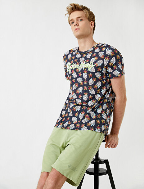 Koton Erkek Rick and Morty Tişört Lisanslı Baskılı