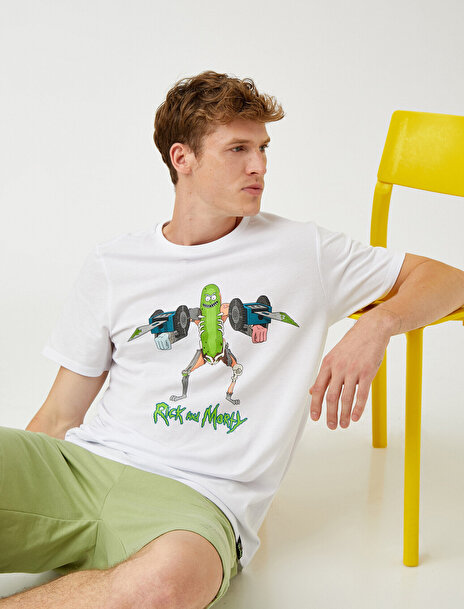 Koton Erkek Rick and Morty Tişört Lisanslı Baskılı