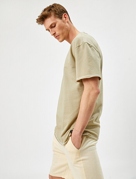 Koton Erkek Baskılı Tişört Bisiklet Yaka Pamuklu Oversize