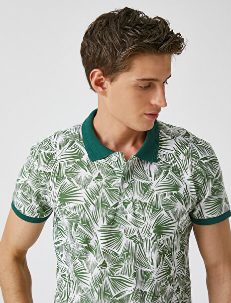 Koton Erkek Desenli Pamuklu Polo Yaka Tisört