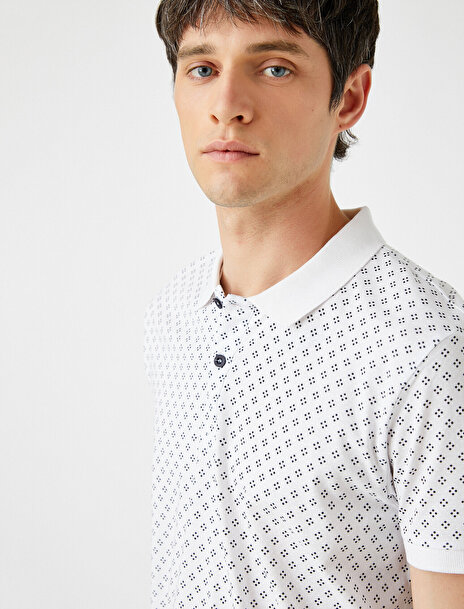 Koton Erkek Polo Yaka Tişört Baskılı  Pamuklu