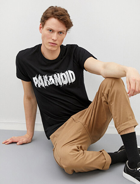 Koton Erkek Kısa Kollu Tişört Bisiklet Yaka Pamuklu Yazılı