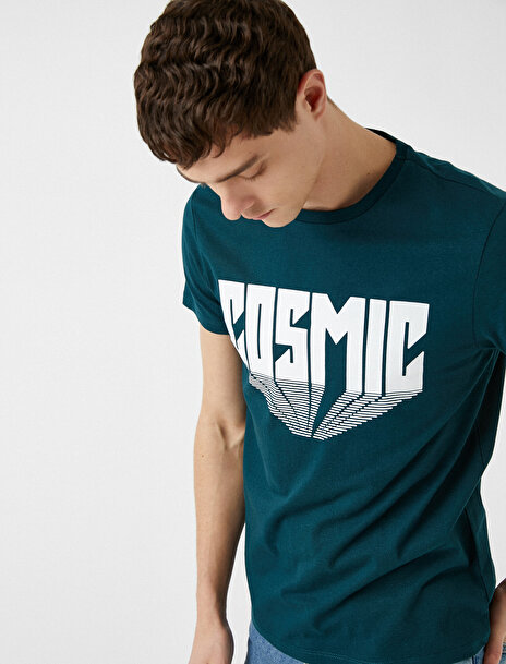 Koton Erkek Yazı Baskılı Tişört Pamuklu Kısa Kollu Bisiklet Yaka Koton Erkek Yazı Baskılı Tişört Pamuklu Kısa Kollu Bisiklet Yaka