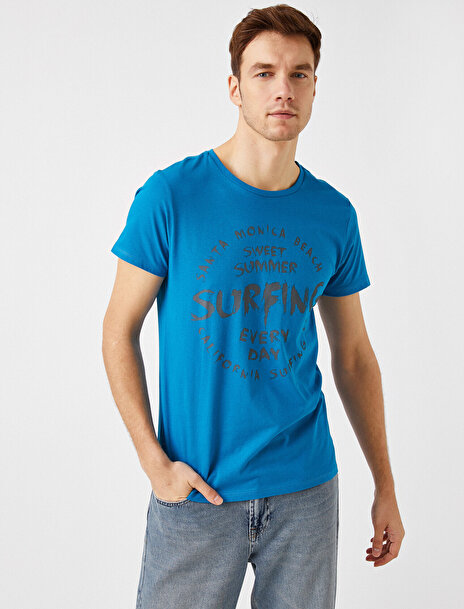 Koton Erkek Yazılı Baskılı Tişört Kısa Kollu Pamuklu