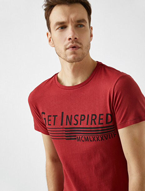 Koton Erkek Yazılı Baskılı Tişört Kısa Kollu Pamuklu