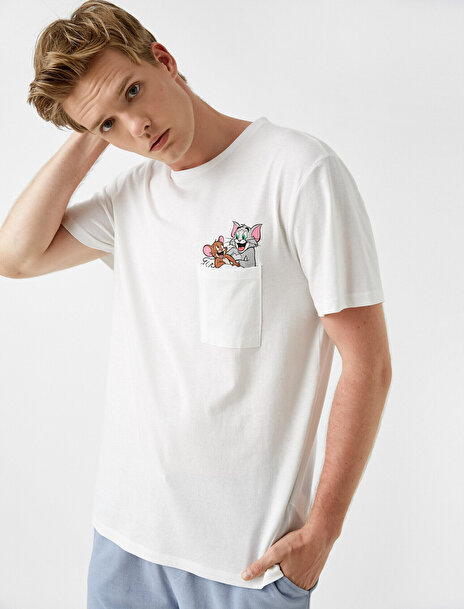 Koton Erkek Tom ve Jerry Tişört Lisanslı Baskılı Pamuklu
