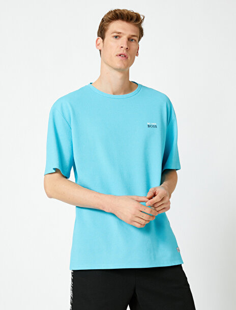 Koton Erkek Bisiklet Yaka Tişört Pamuklu Oversize