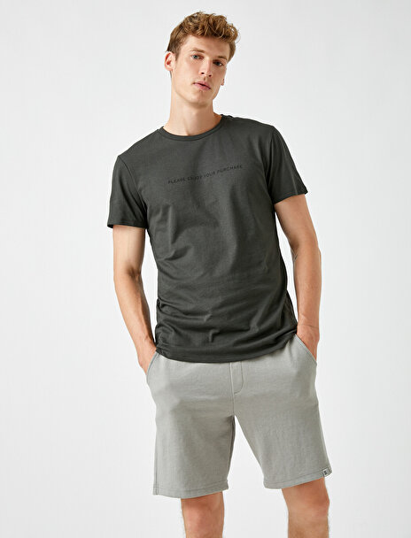 Koton Erkek Sloganlı Tişört Baskılı Pamuklu Koton Erkek Sloganlı Tişört Baskılı Pamuklu