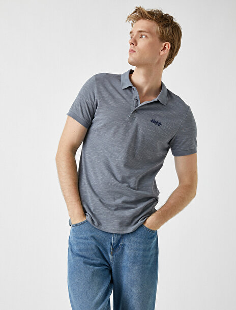 Koton Erkek Logo Nakışlı Polo Yaka Tişört