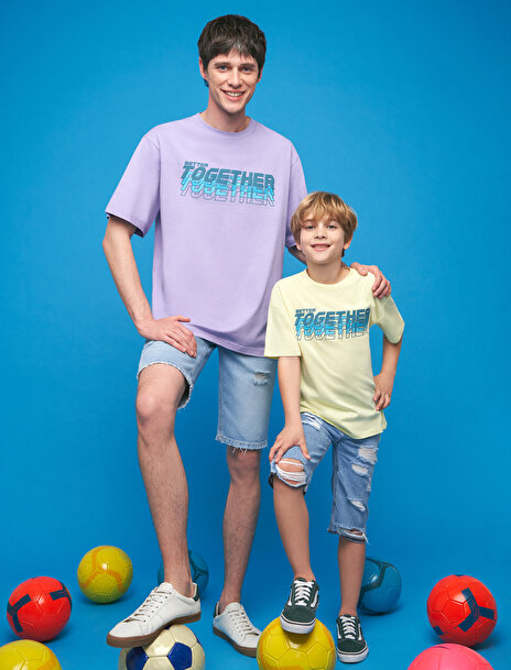 Koton Erkek Sloganlı Tişört Pamuklu Oversize Koton Erkek Sloganlı Tişört Pamuklu Oversize