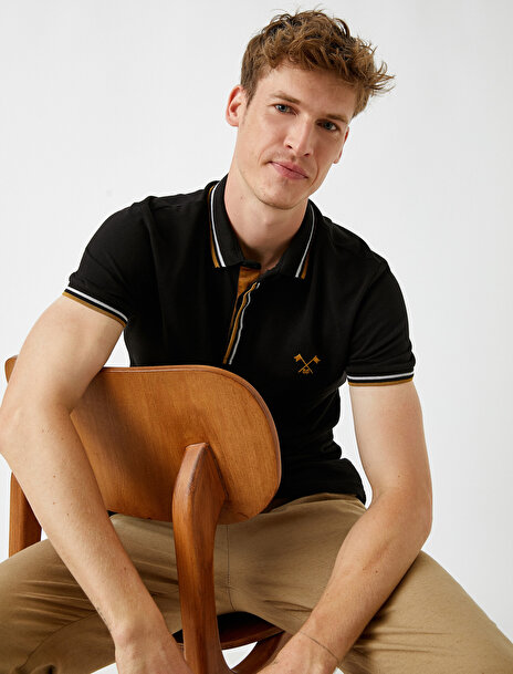 Koton Erkek Logolu Polo Yaka Tişört Pamuklu