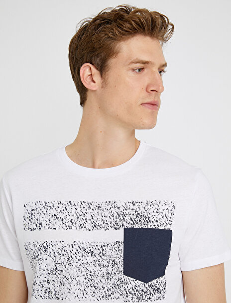 Koton Erkek Slim Fit Tişört Kısa Kollu Bisiklet Yaka Baskılı