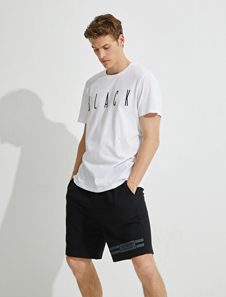 Koton Erkek Regular Fit Tişört Pamuklu Kısa Kollu Yazılı