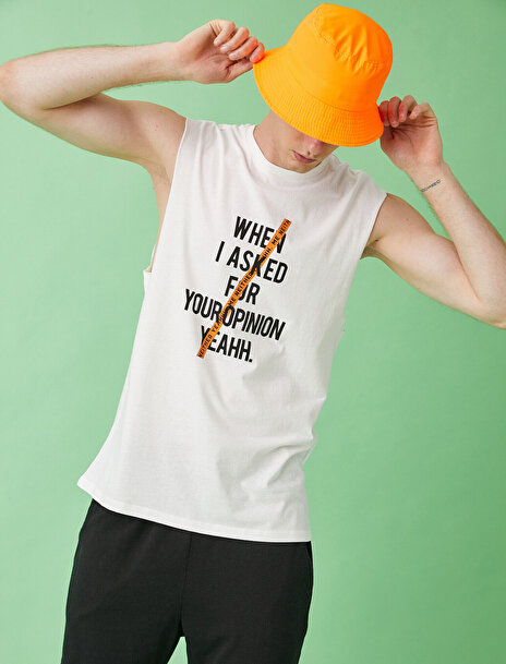 Koton Erkek Sloganlı Atlet Pamuklu