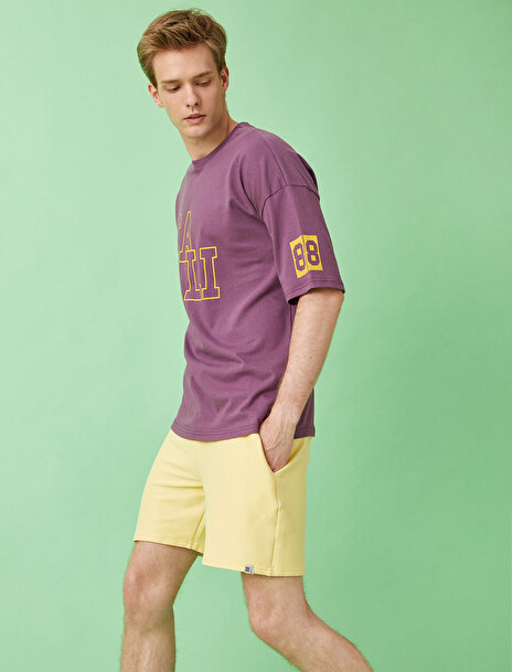 Koton Erkek Yazılı Tişört Kısa Kollu Bisiklet Yaka Pamuklu Oversize