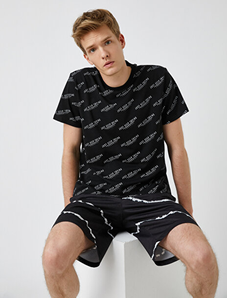 Koton Erkek Sloganlı Tişört Pamuklu Oversize Koton Erkek Sloganlı Tişört Pamuklu Oversize