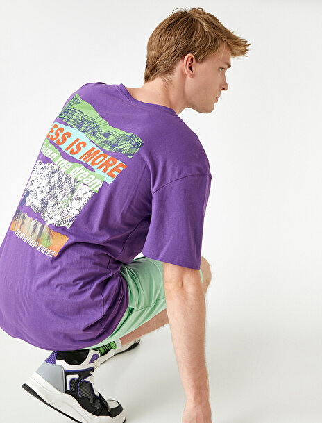 Koton Erkek Arkası Baskılı Tişört Pamuklu