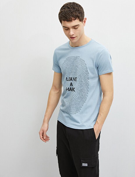 Koton Erkek Yazılı Baskılı Tişört Kısa Kollu Pamuklu